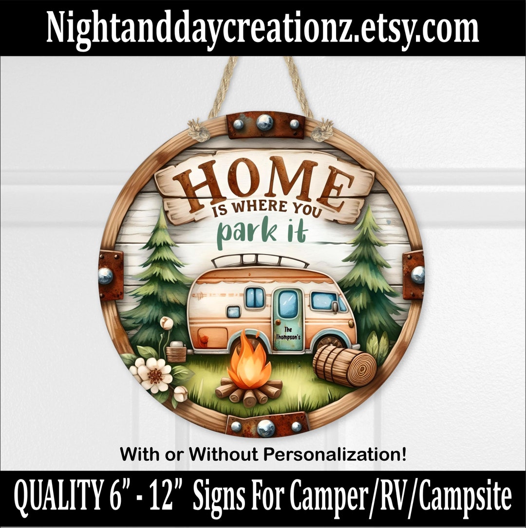 Campsite Welcome Sign: RV Camper Decor (6-12" MDF or Aluminum) - Etsy