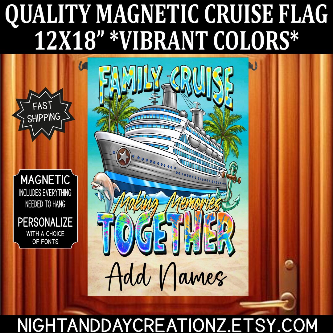 Family Cruise, Personalized Cruise Door Magnet, Cruise Flag, Cruise ...