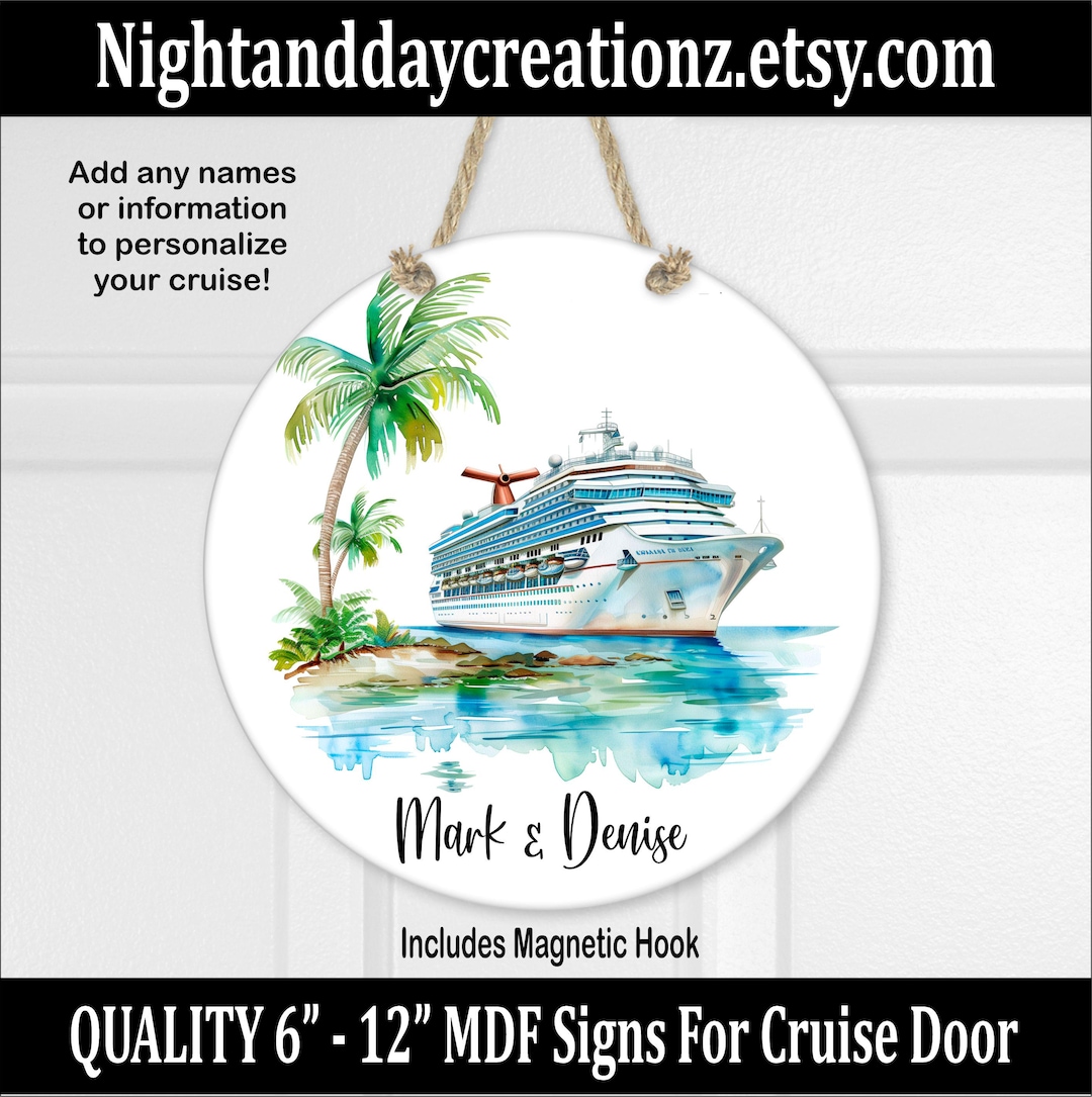 Personalized Cruise Door Sign: MDF Vacation Decor With Magnetic Hook - Etsy
