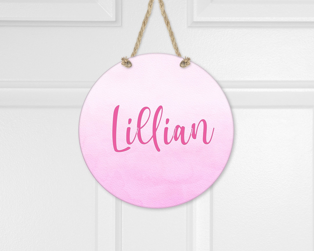 Personalized Girls Room Sign: Pink Watercolor Decor - Etsy