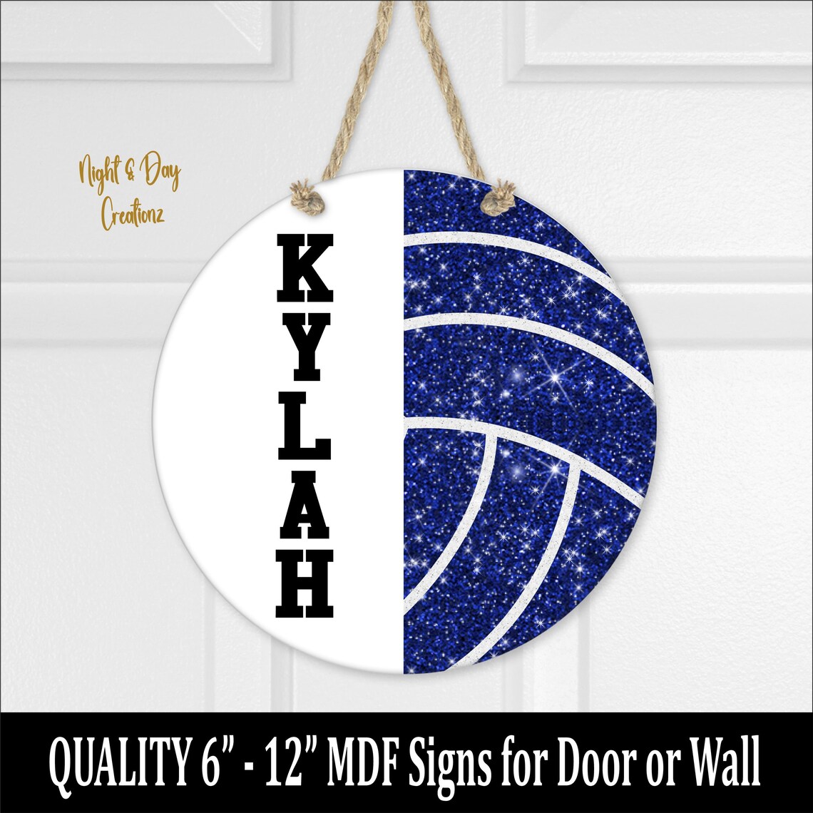 Personalized Volleyball Sign: Glitter Look Sports Decor - Etsy