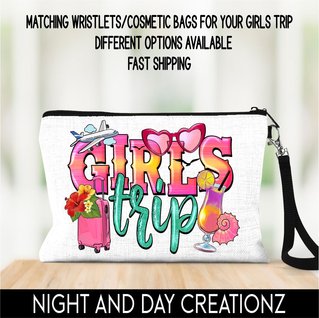 Girls Trip, Girls Trip Cruise, Personalized Bag, Vacation Bag, Cosmetic ...
