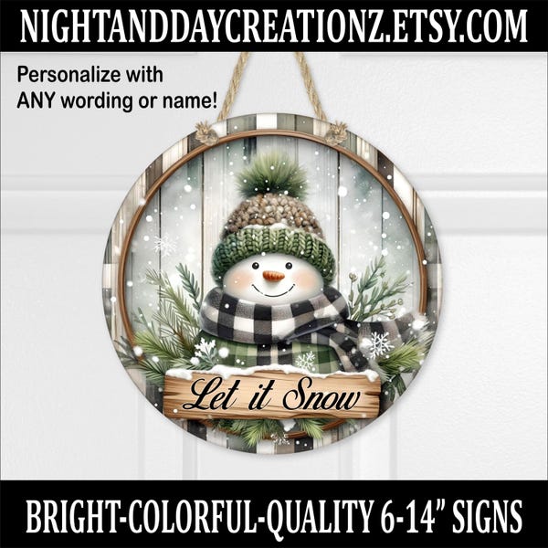 Snowman Signs - Etsy