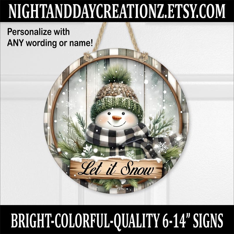 Snowman Sign - Etsy