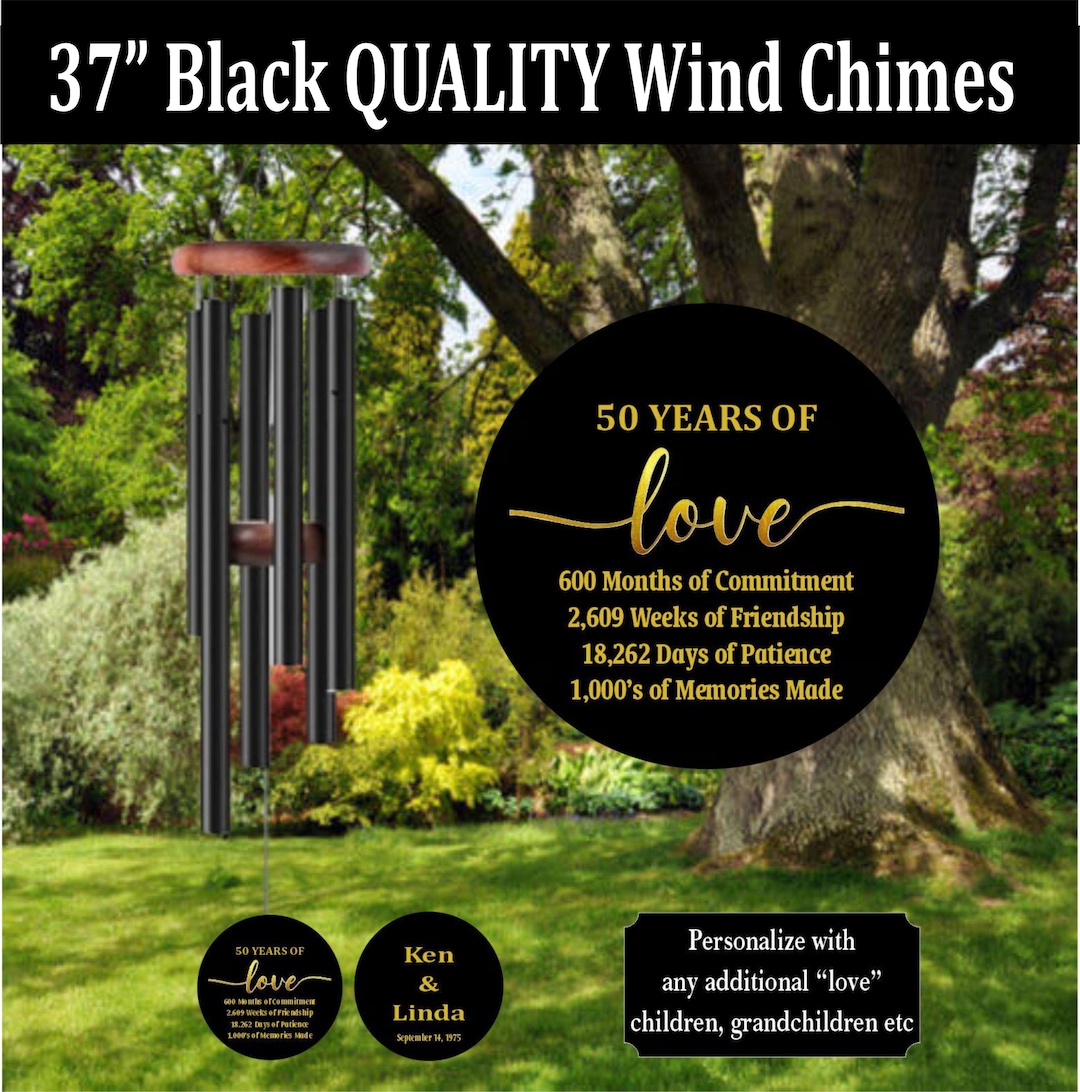 50th Anniversary Wind Chime, Anniversary Gift, 50th, Golden Anniversary ...