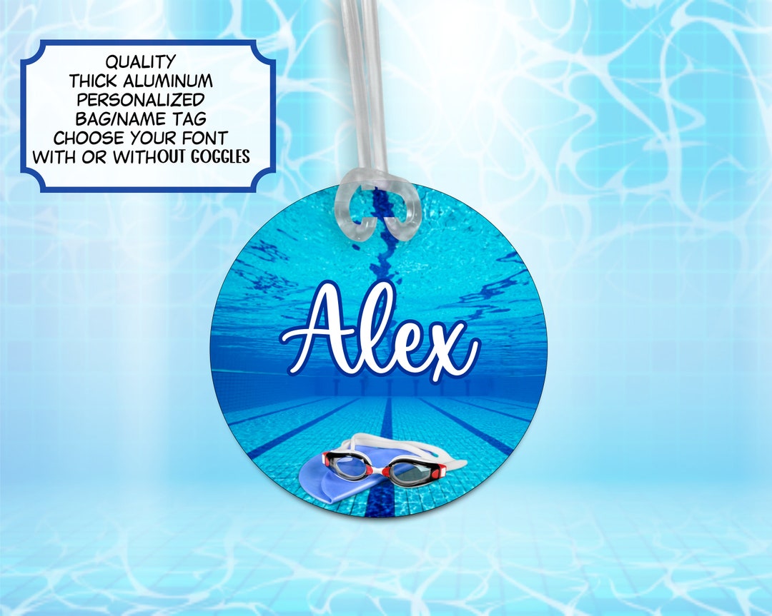 Swimming Bag Tag, Swim Team, Swim Name Tag, Swimmers Tag, Pool Name ...