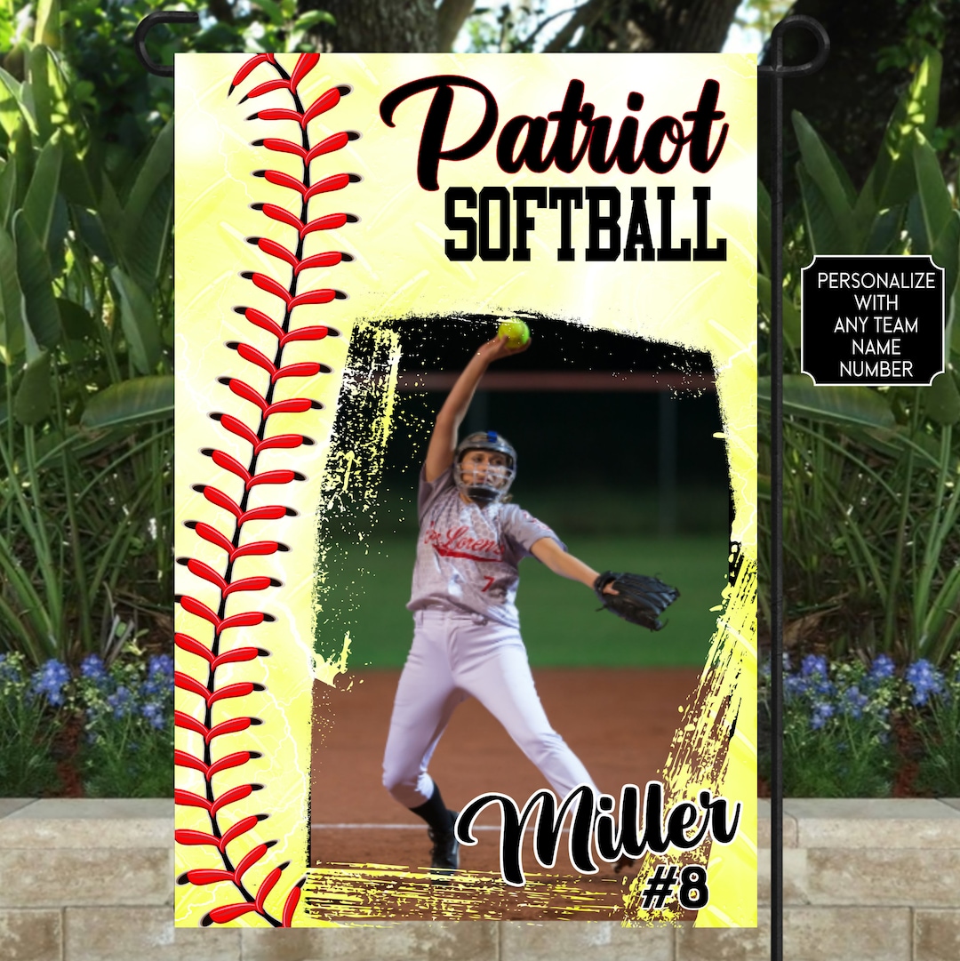 Softball Flag, Personalized Softball Flag, Softball Garden Flag, Family ...
