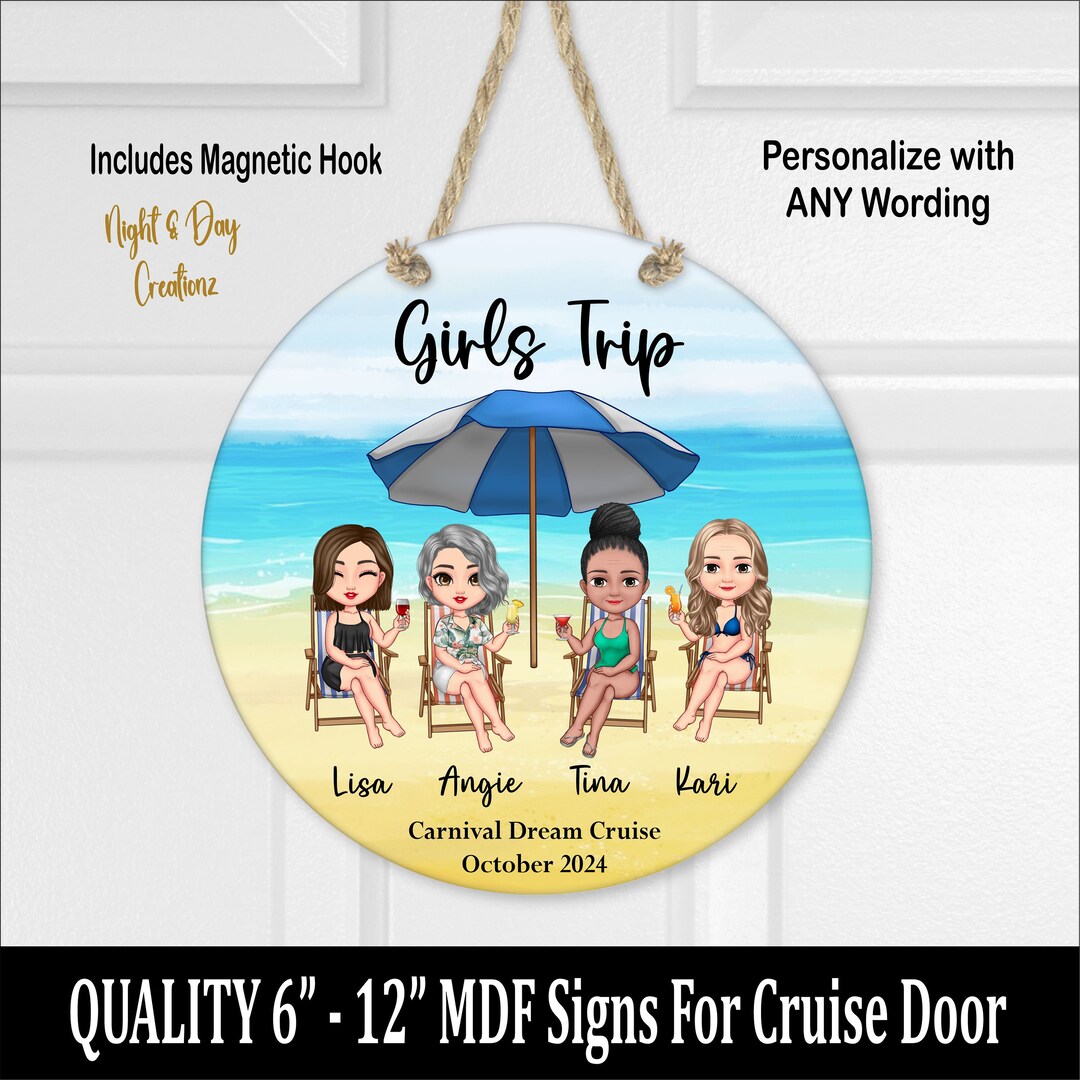 Girls Trip Sign, Girls Trip Cruise Sign, Personalized Door Sign, Cruise ...