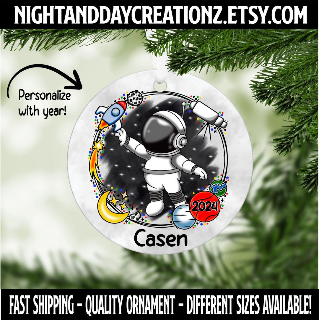 Astronaut Ornament, Space Ornament, Holiday Ornament, Kids Ornament ...