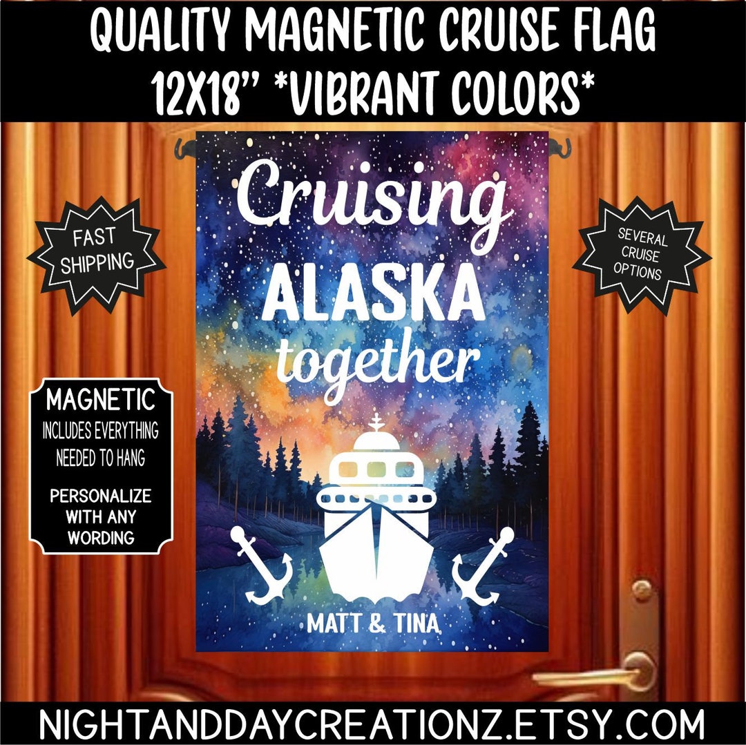 Alaskan Cruise Door Flag, Northern Lights, Cruise Door Decoration ...