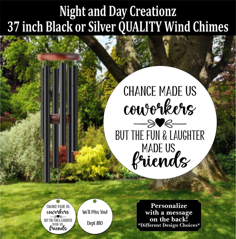 Coworker Friendship Wind Chime, Personalized Coworker Gift, Retirement ...