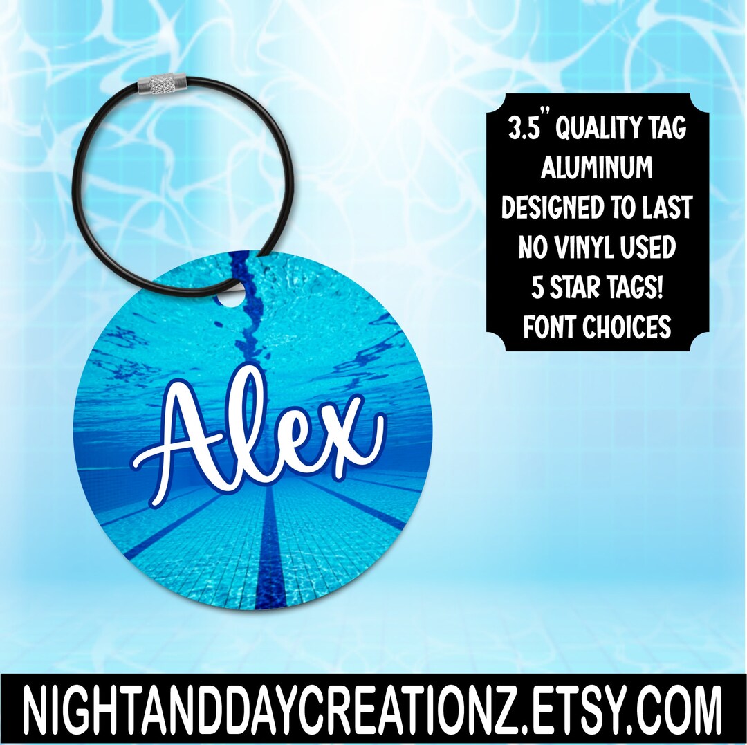Swimming Bag Tag, Name Tag, Swim, Swim Team, Swim Name Tag, Swimmers ...