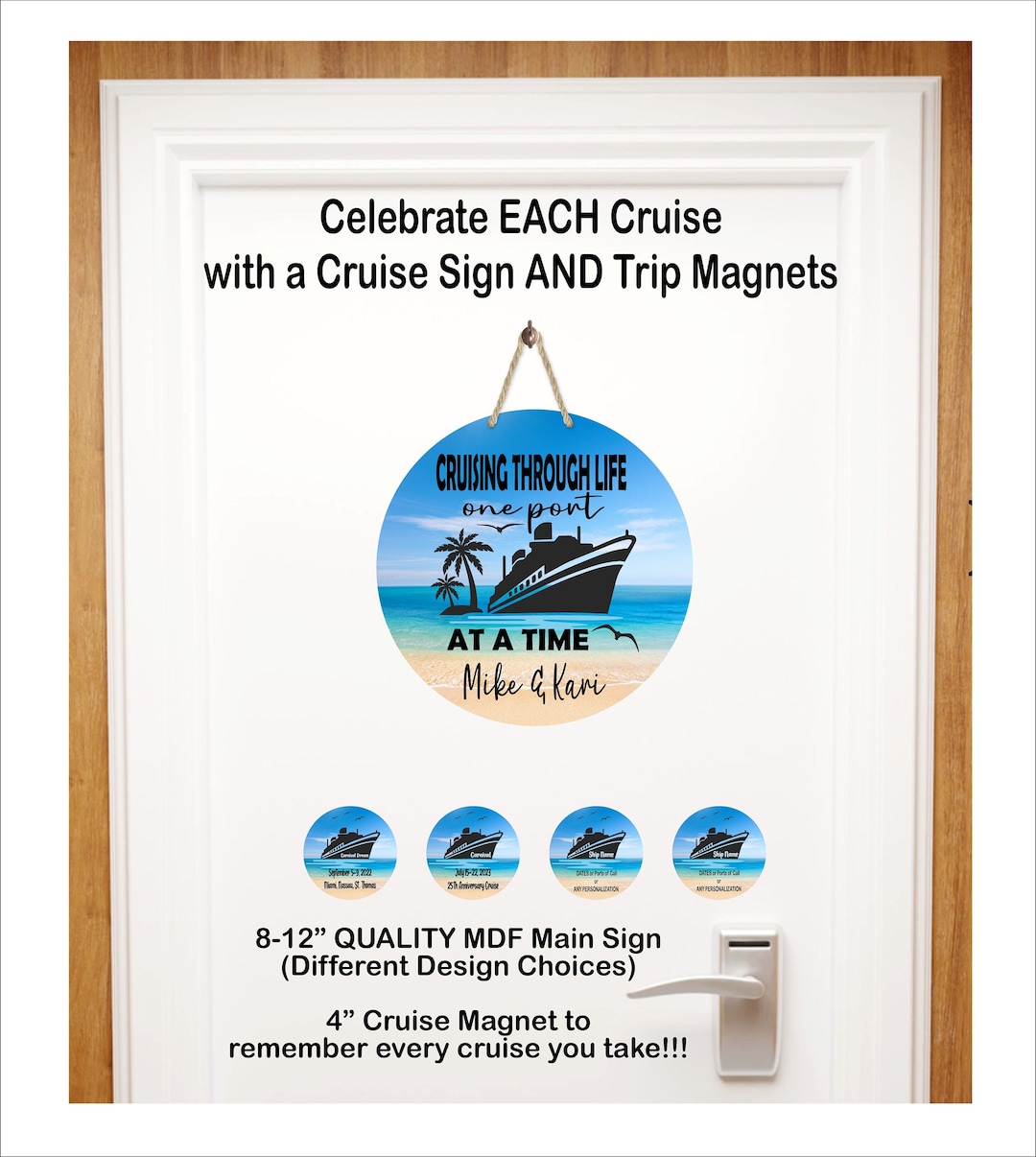Cruise Ship Sign, Cruise Door Magnet, Cruising Through Life, Cruise ...