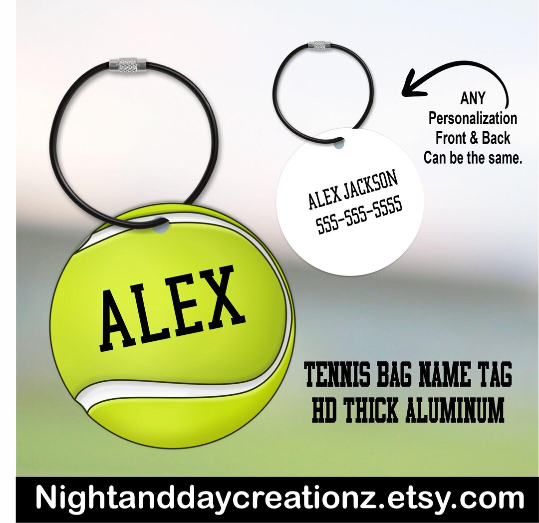 Tennis Bag Tag, Tennis Bag Name Tag, Tennis Gifts, Tennis Gear, Tennis ...