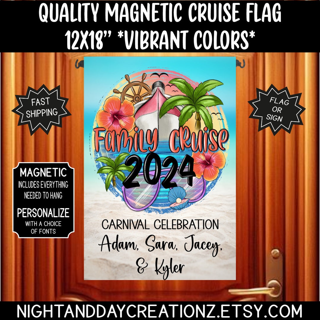 Family Cruise Flag, Personalized Cruise Door Magnet, Cruise Flag ...
