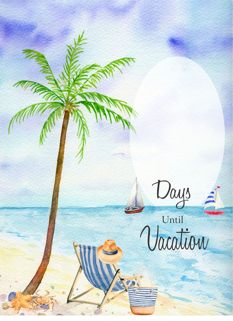 Vacation Countdown Sign Dry Erase Sign Vacation Days Until - Etsy