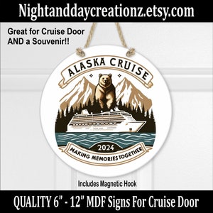 Alaska Cruise Ship Sign, Cruise Ship Personalized Door Sign, Cruise ...