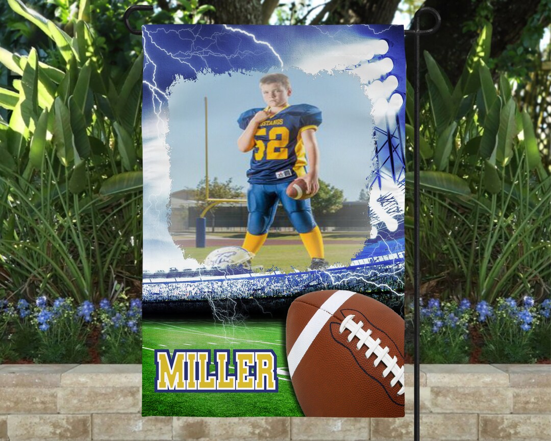 Personalized Football Player Flag, Kidsfootball Flag, Football Flag ...