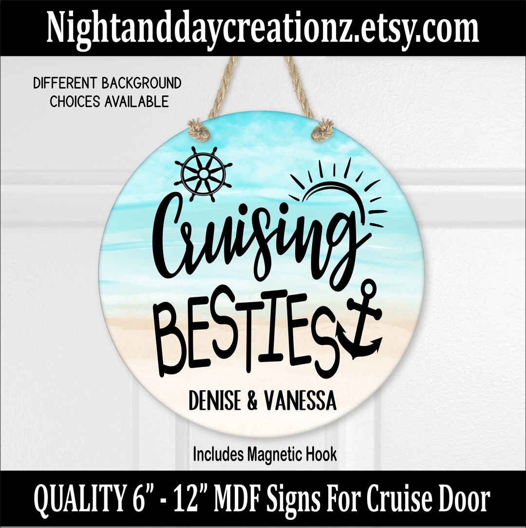 Cruise Besties Sign, Cruise Ship Sign, Personalized Door Sign, Cruise ...