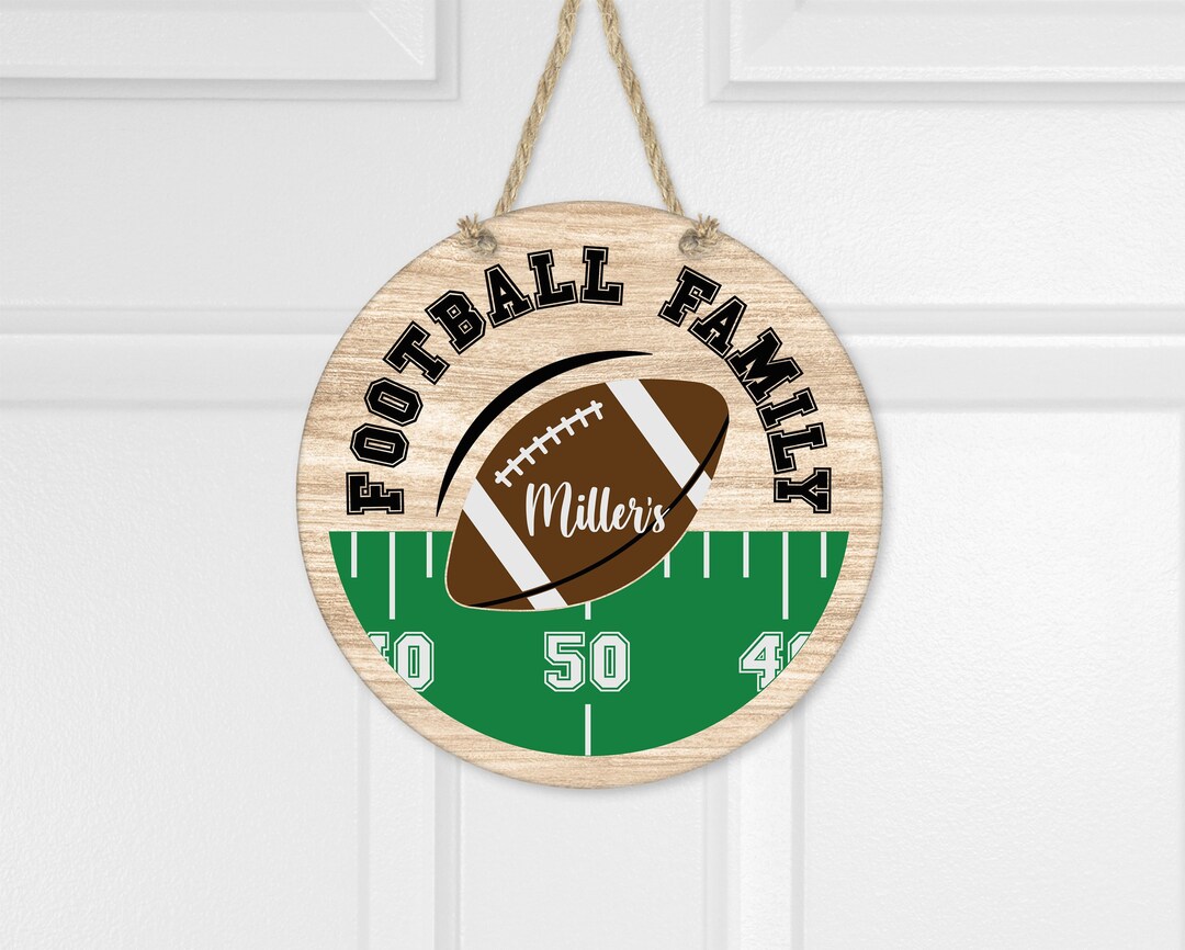 Football Family Sign, Personalized Football Sign, Den, Office, or Room ...