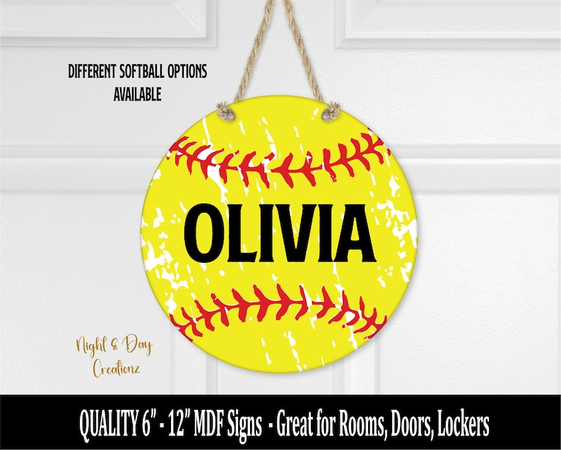 Personalized Softball Sign: Kids Room Sports Decor - Etsy