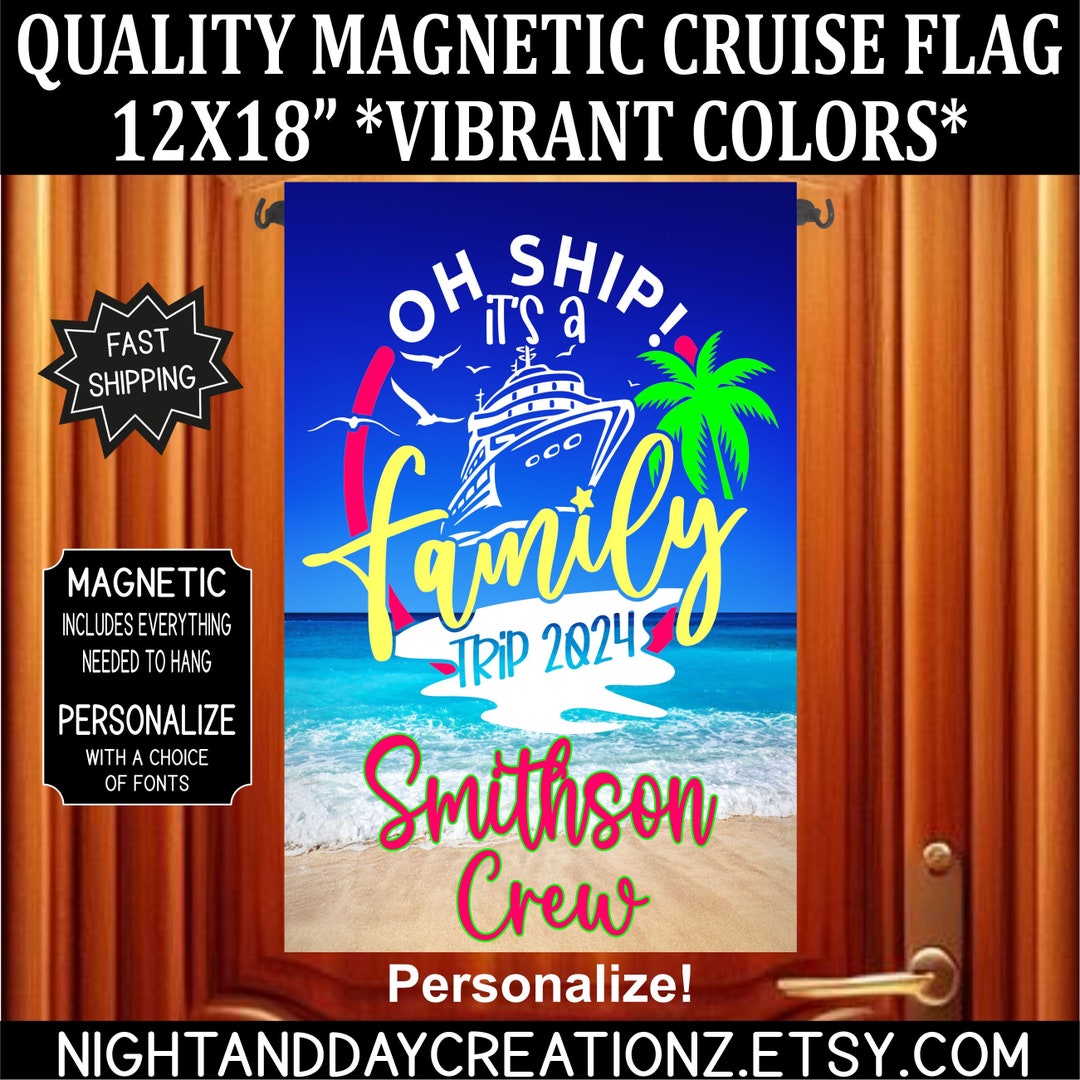 Family Cruise, Personalized Cruise Door Magnet, Cruise Flag, Cruise ...