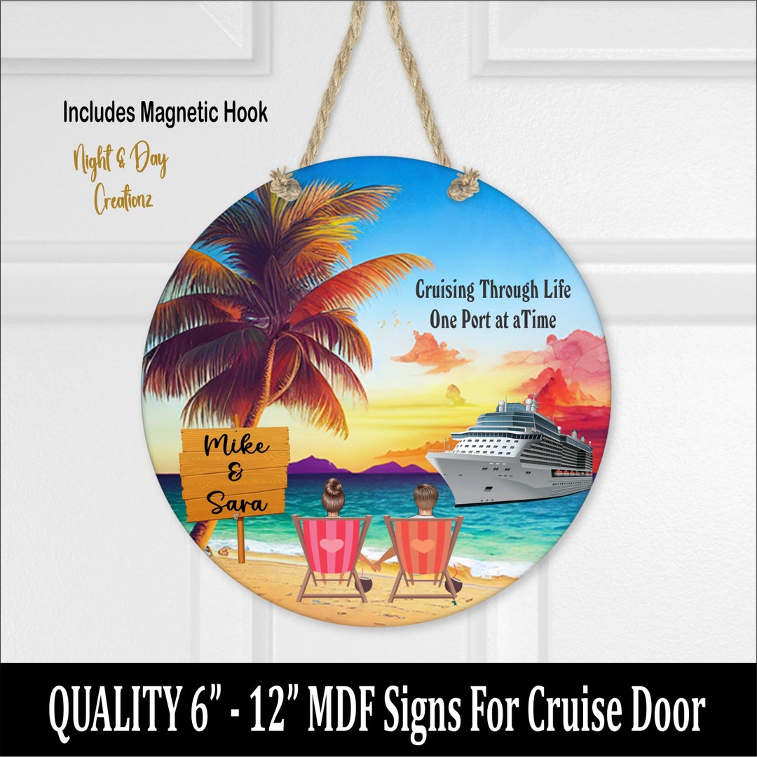 Personalized Cruise Door Sign: Tropical Beach MDF Cabin Decor - Etsy