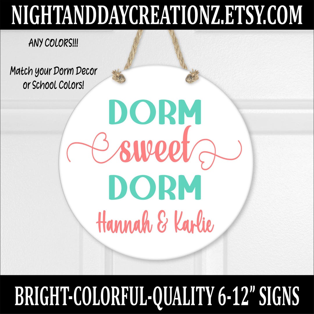 Dorm Sweet Dorm, College Dorm Sign, Dorm Room, Dorm Decor, Girls Sign ...