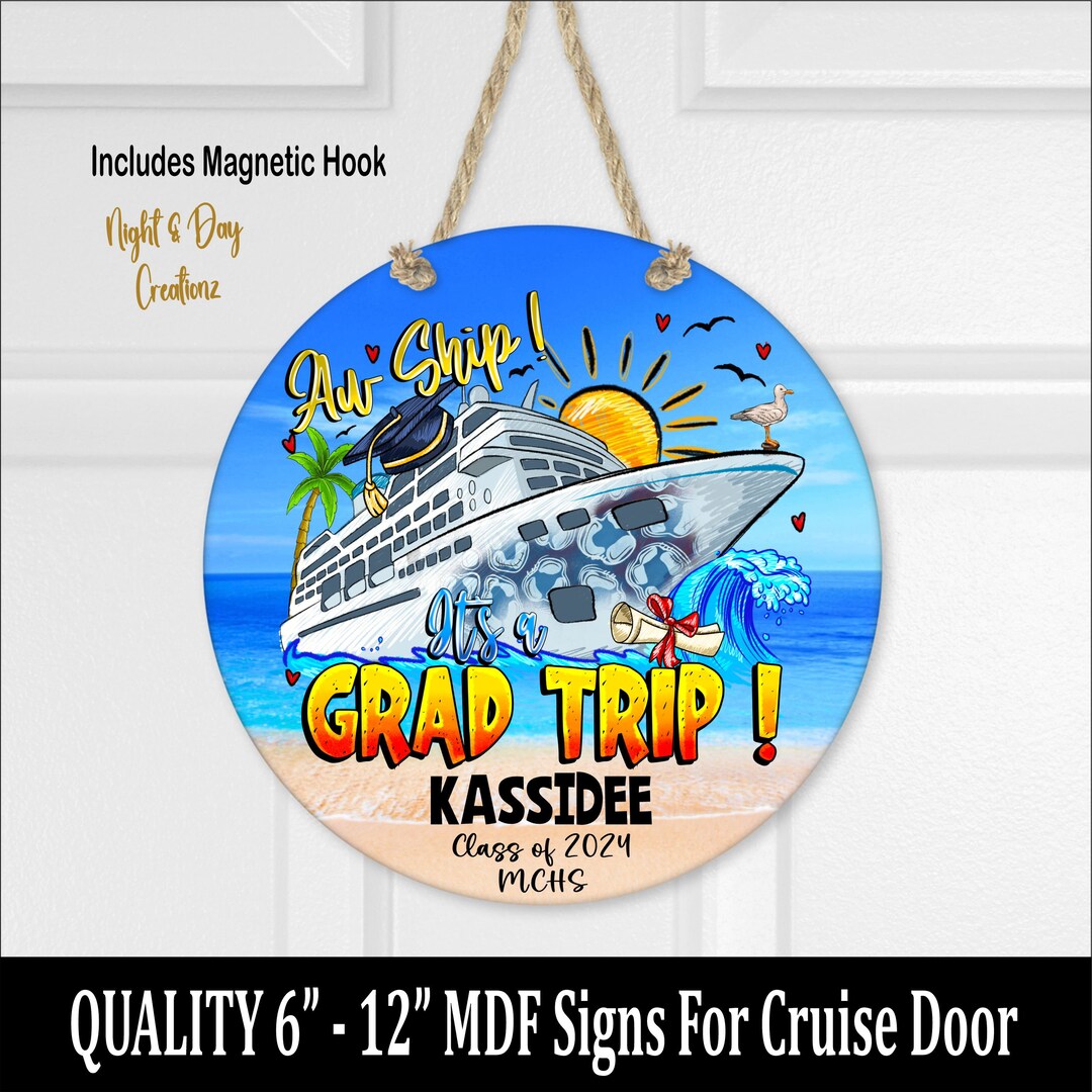 Graduation Cruise, Grad Ship Sign, Cruise Door Magnet, Personalized ...