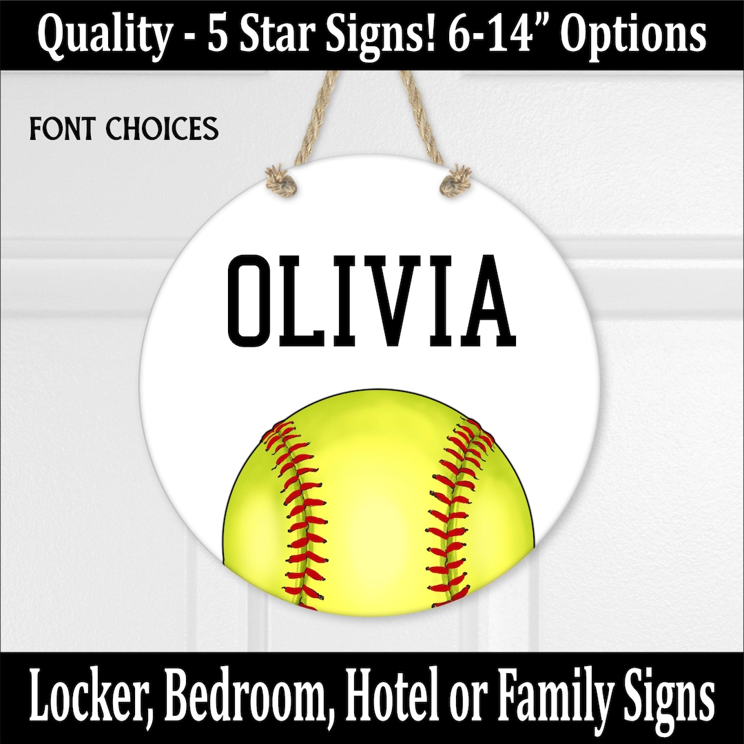 Personalized Softball Team Sign: Locker, Door, Wall Decor - Etsy