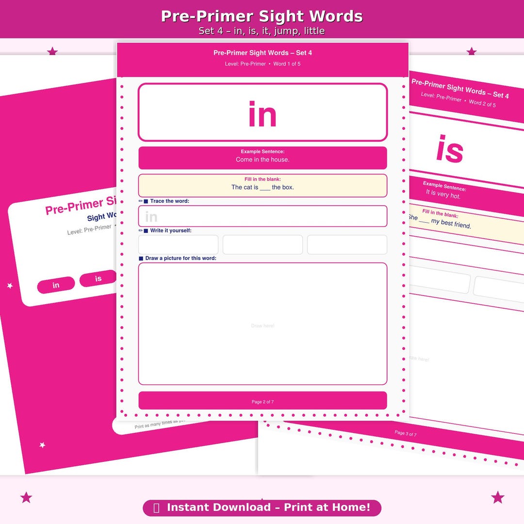 Primer Sight Word Flashcards | Dolch Reading Practice | PDF - Etsy