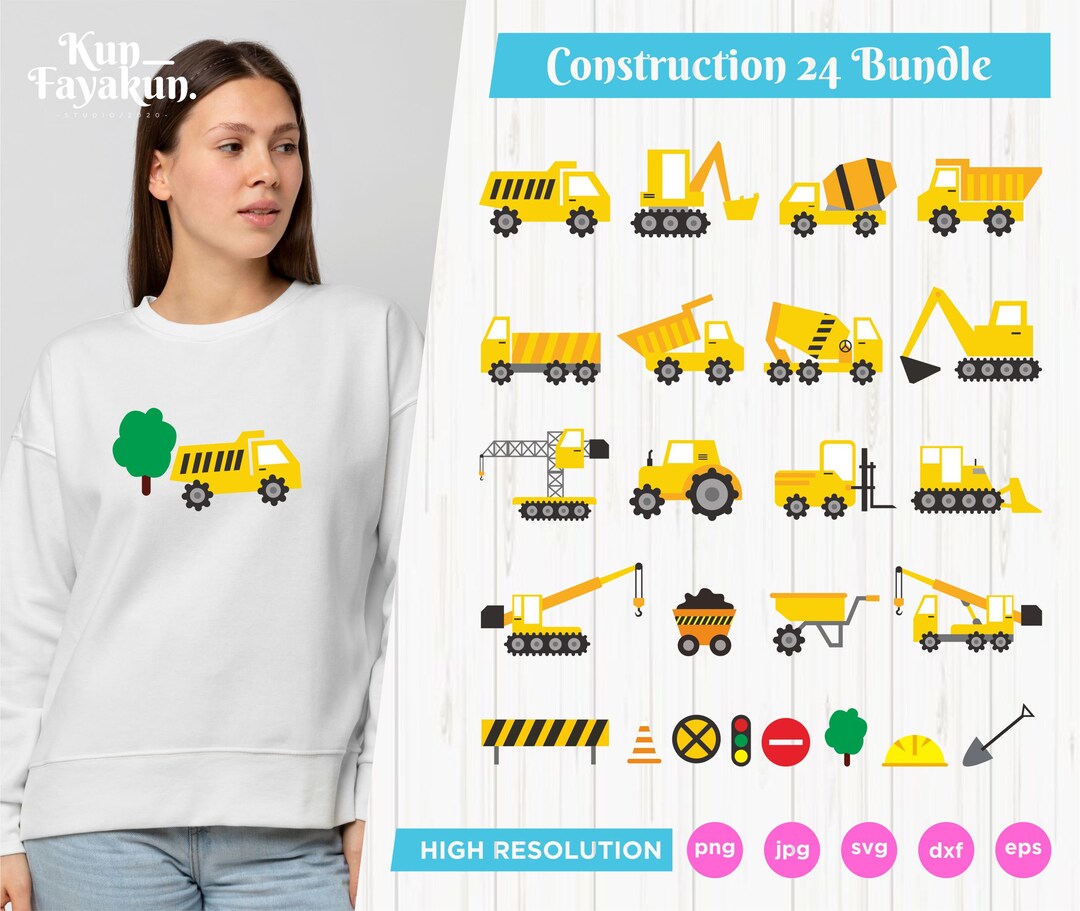 Construction SVG, Construction Bundle Svg, Trucks Svg, Excavator Svg ...