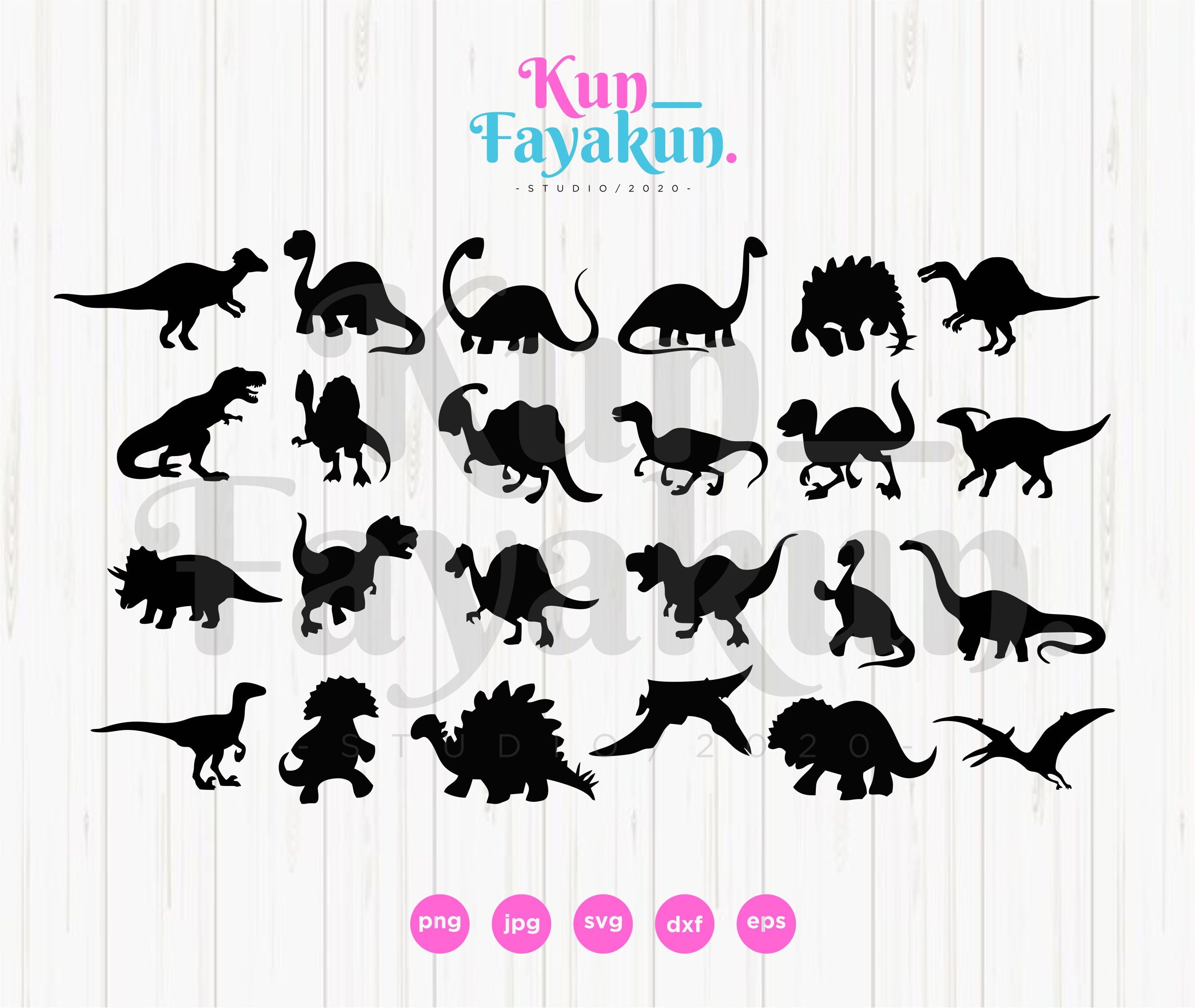 Dinosaur SVG Bundle, Trex Svg, Brontosaurus Cut File, Dinosaur ...