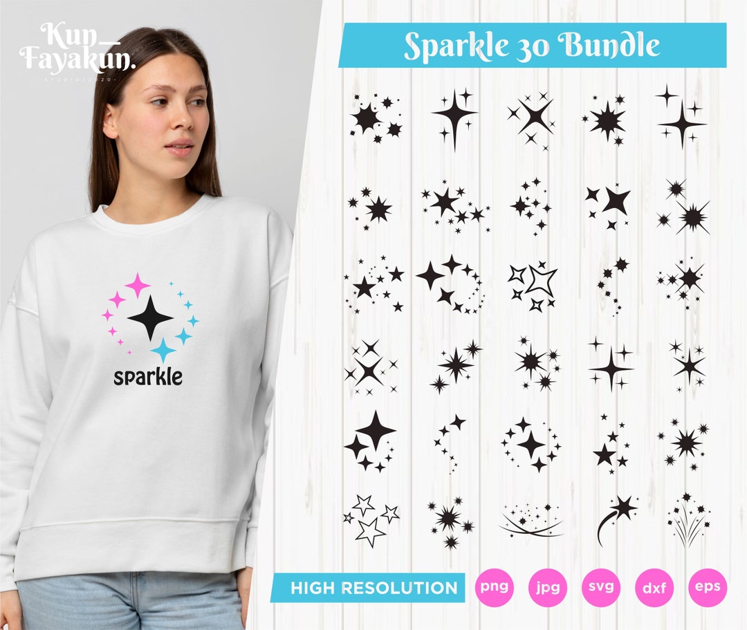 Sparkle Svg, Sparkle Bundle Svg, Sparkle Clipart, Star Sparkle Svg, Star Moon Svg, Sparkle Cut ...