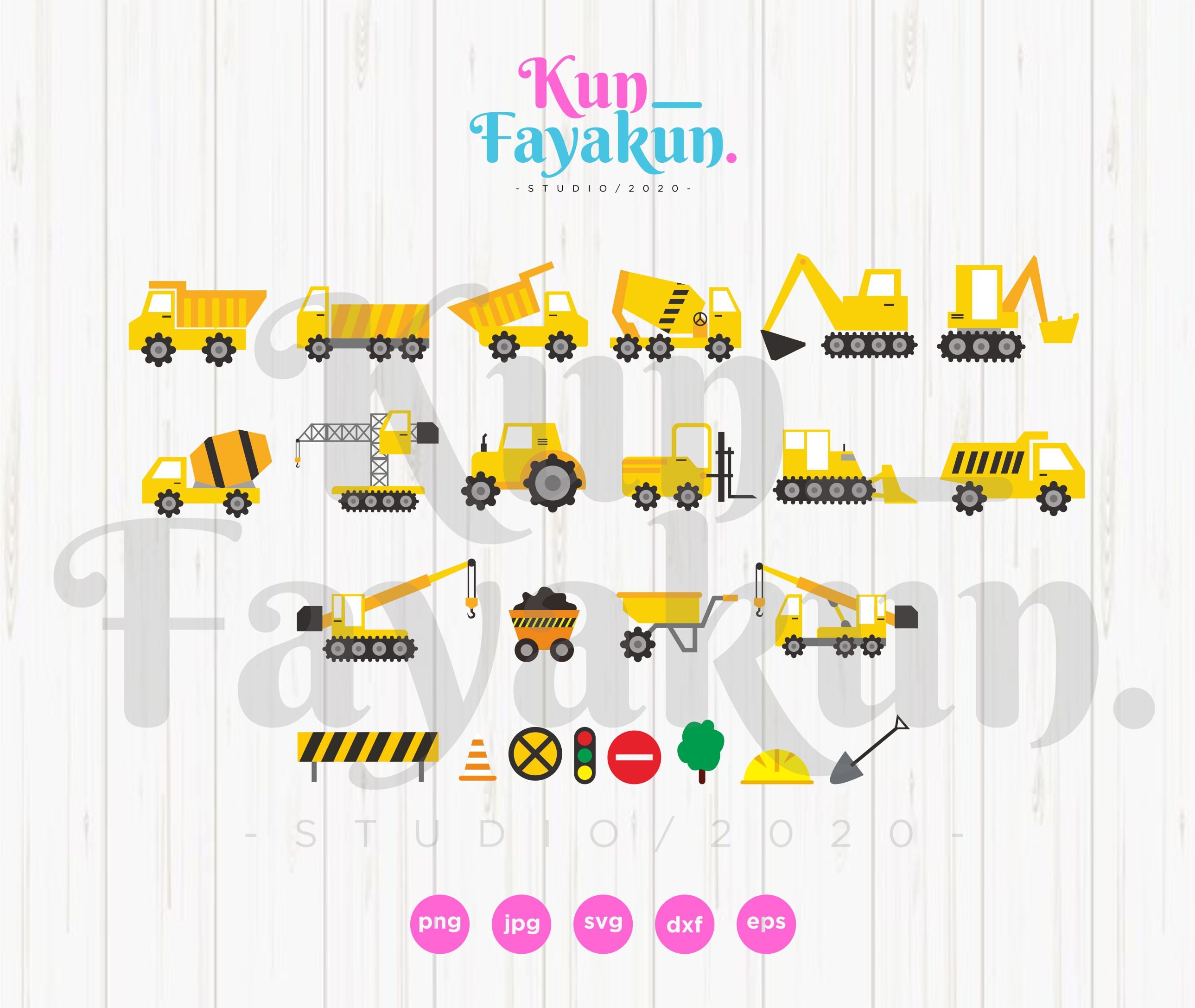 Construction SVG, Construction Bundle Svg, Trucks Svg, Excavator Svg ...