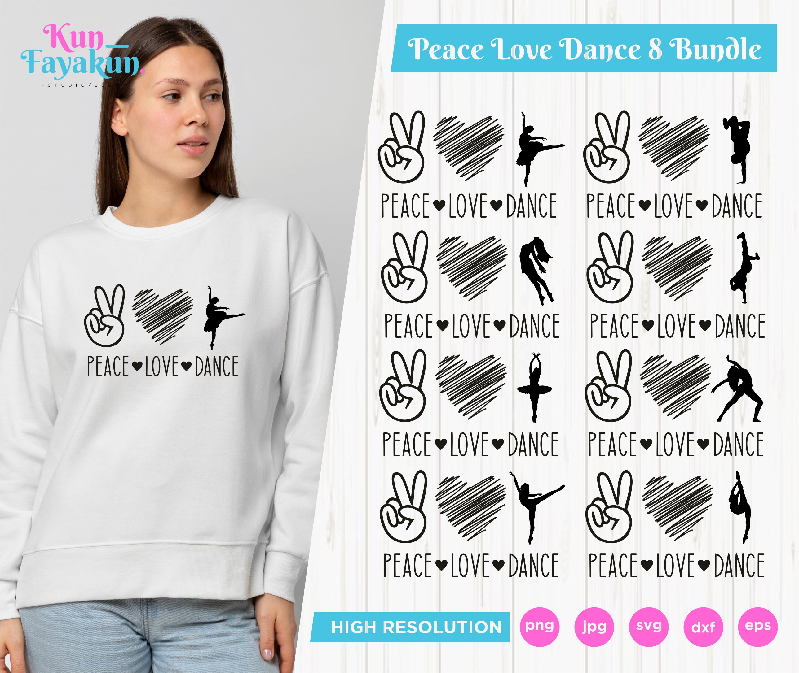Peace Love Dance SVG, Peace Love Dance SVG Bundle, Love SVG, Dance Svg ...
