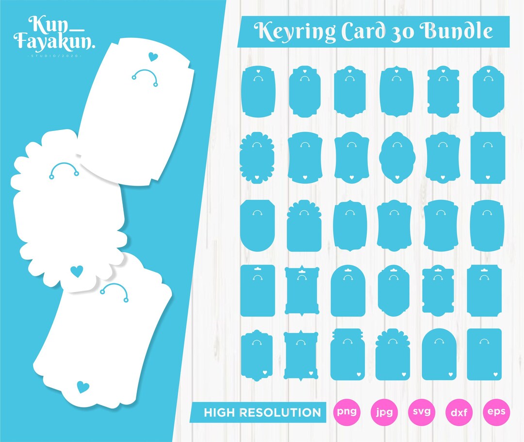 Keychain Display Card Svg, Keyring Display Card Template, Keychain Card ...