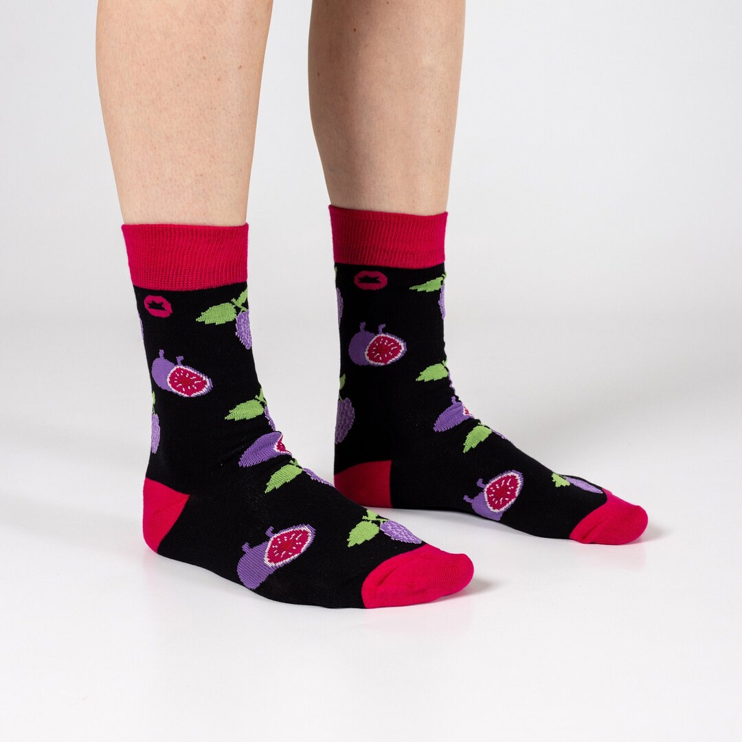 BAMBOO SOCKS FRUIT Grape Socks Fig Socks Fruit Socks Sustainable Socks ...