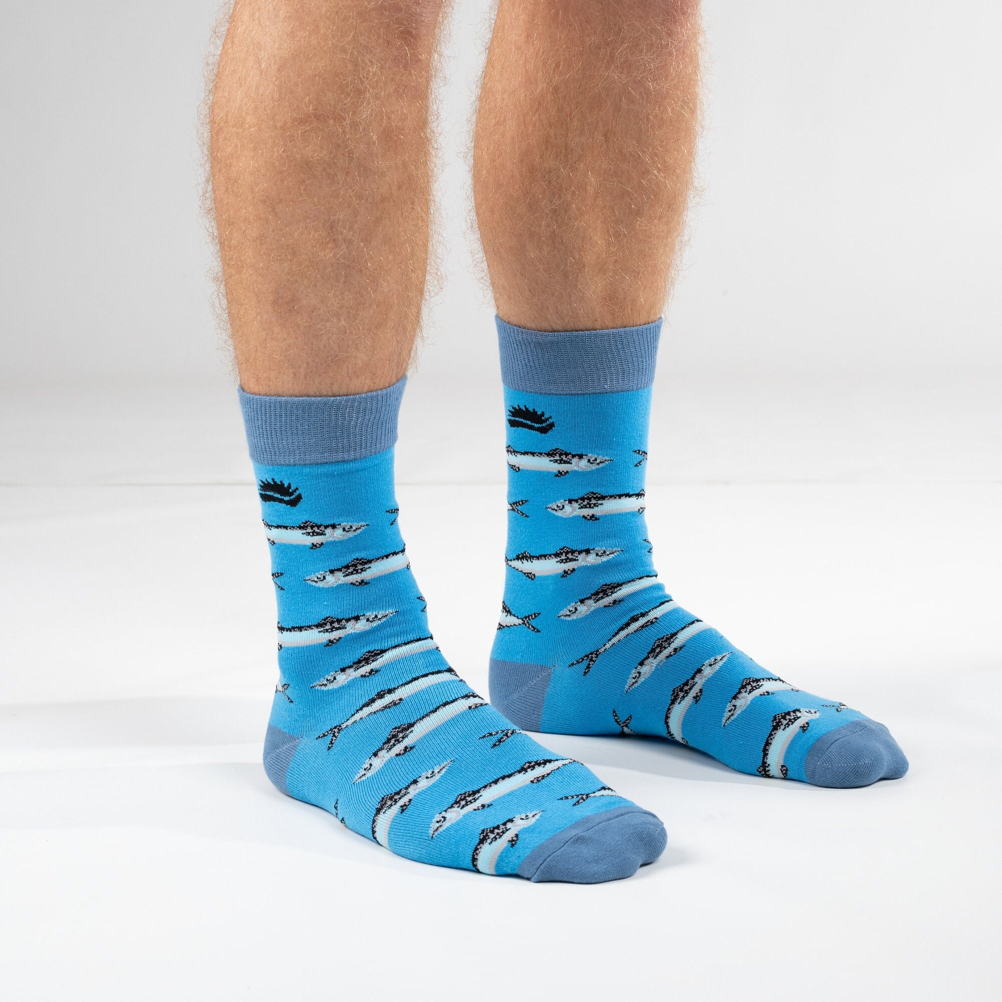 BAMBOO SOCKS MACKEREL Fish Socks Sea Socks Blue Socks Fishing Clothes ...