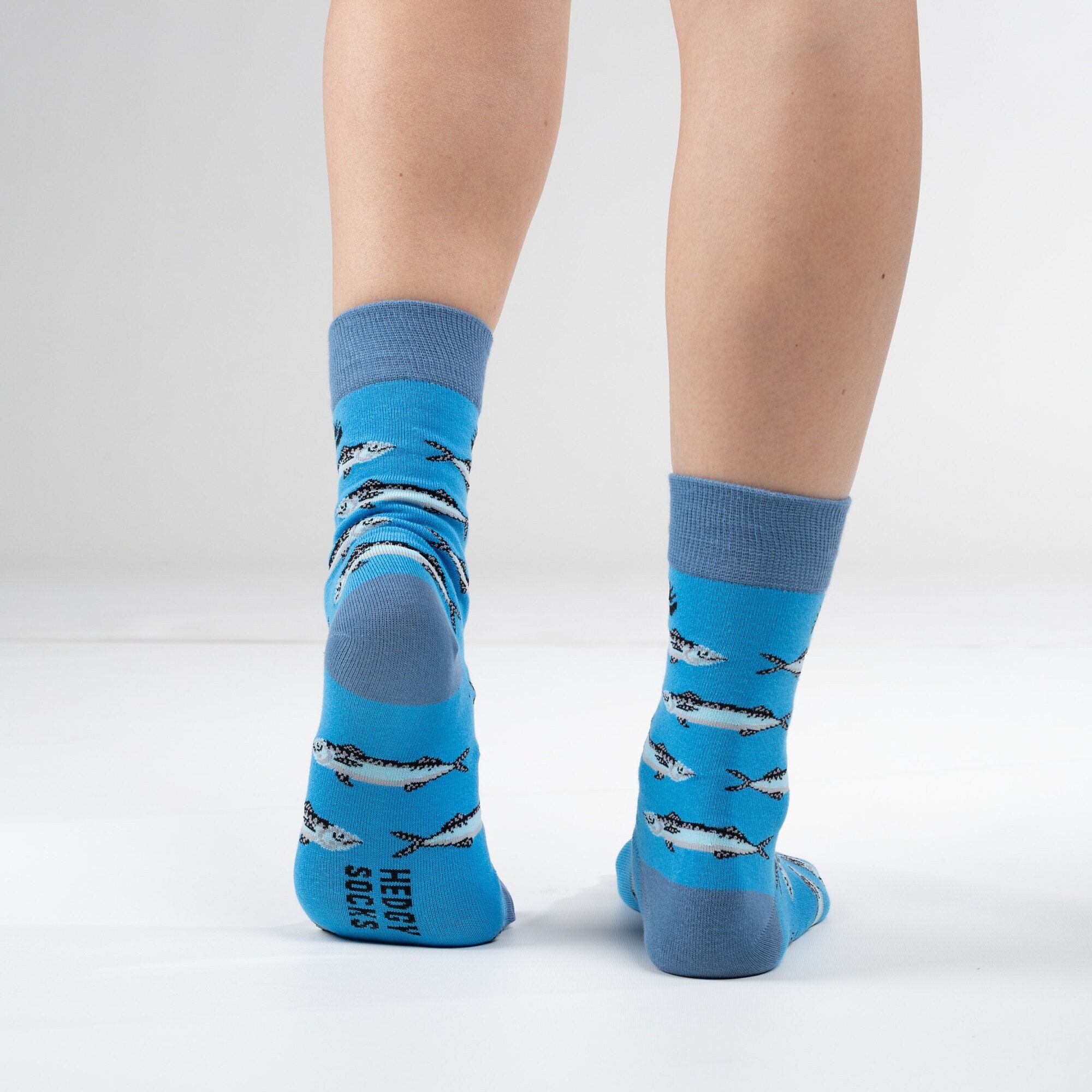 BAMBOO SOCKS MACKEREL Fish Socks Sea Socks Blue Socks Fishing Clothes ...