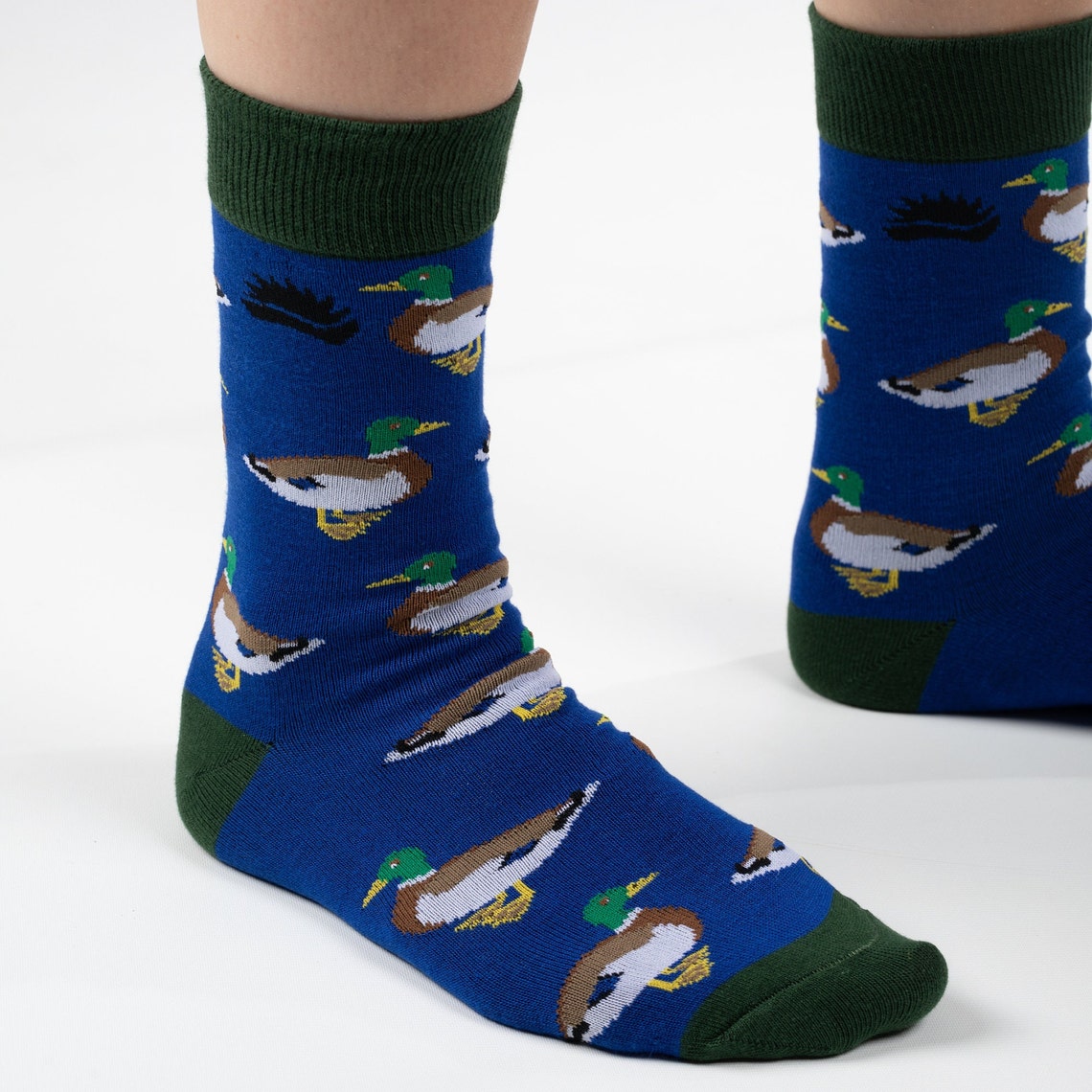 BAMBOO SOCKS DUCK Mallard Duck Socks Blue Socks His Socks Her Socks Eco ...