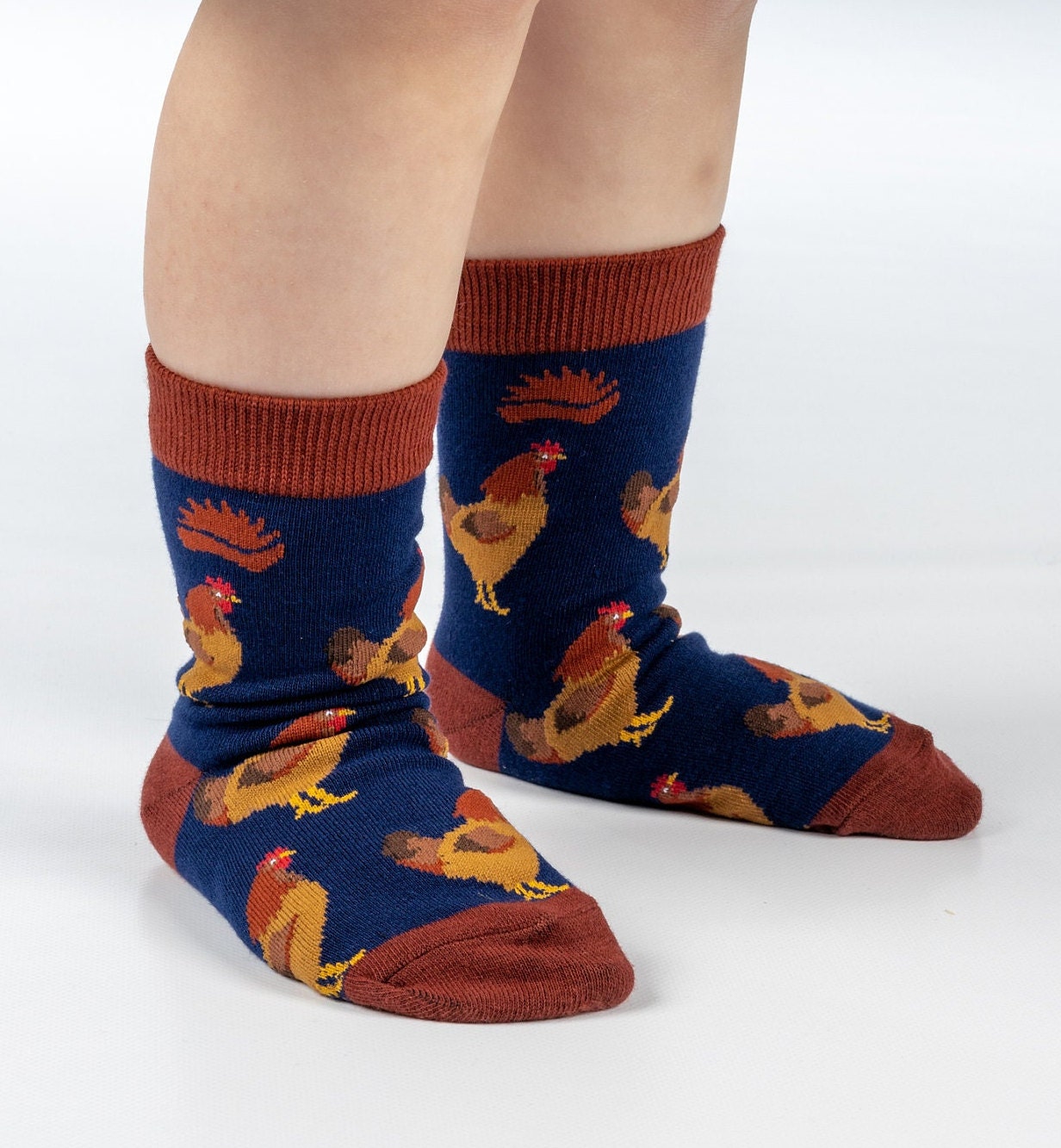 KIDS BAMBOO SOCKS Chicken Navy Farm Socks Cool Socks - Etsy