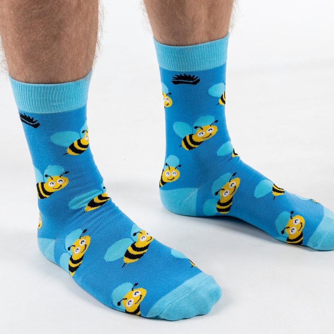 BAMBOO SOCKS BEE Insect Socks Cute Socks Blue Socks - Etsy