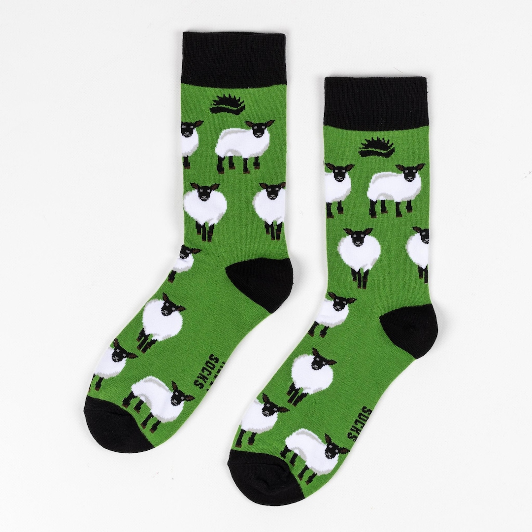 BAMBOO SOCKS | SHEEP | Farm Animal Socks | Green Socks | Sheep Lover | Sheep Gifts | Vegan Socks ...