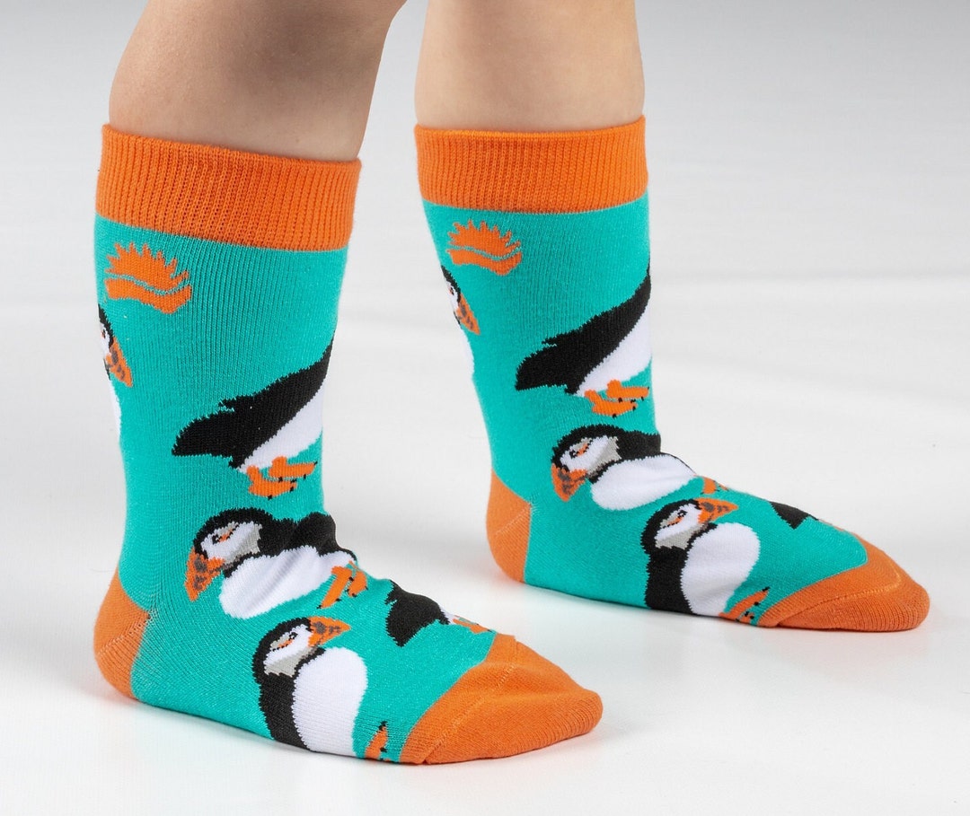 KIDS BAMBOO SOCKS Puffin Blue Wildlife Bird Cool - Etsy UK