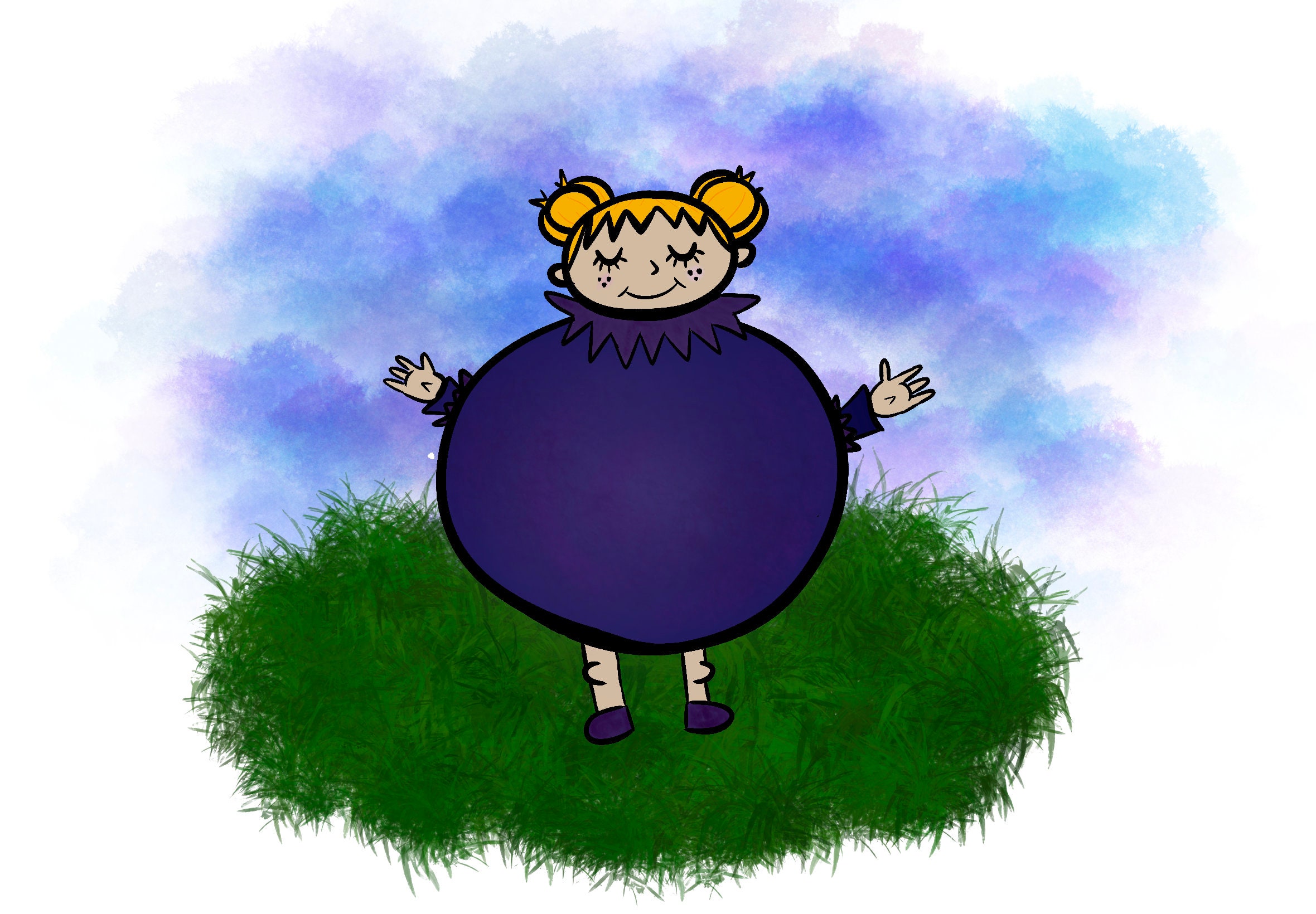 The Fruity Cuties - Blueberry Girl - Wall Art for Nursery, Kids Room - Etsy