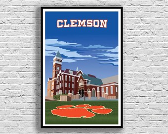Clemson Poster - Etsy