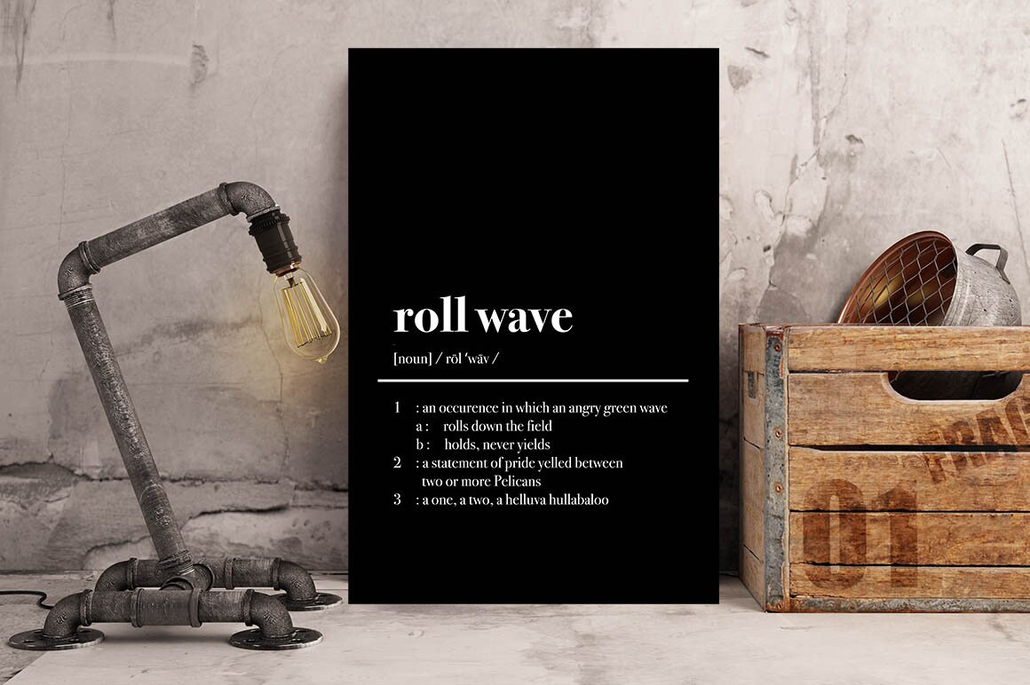 Tulane "roll Wave" Instant Digital Download, Tulane Green Wave Wall Art ...