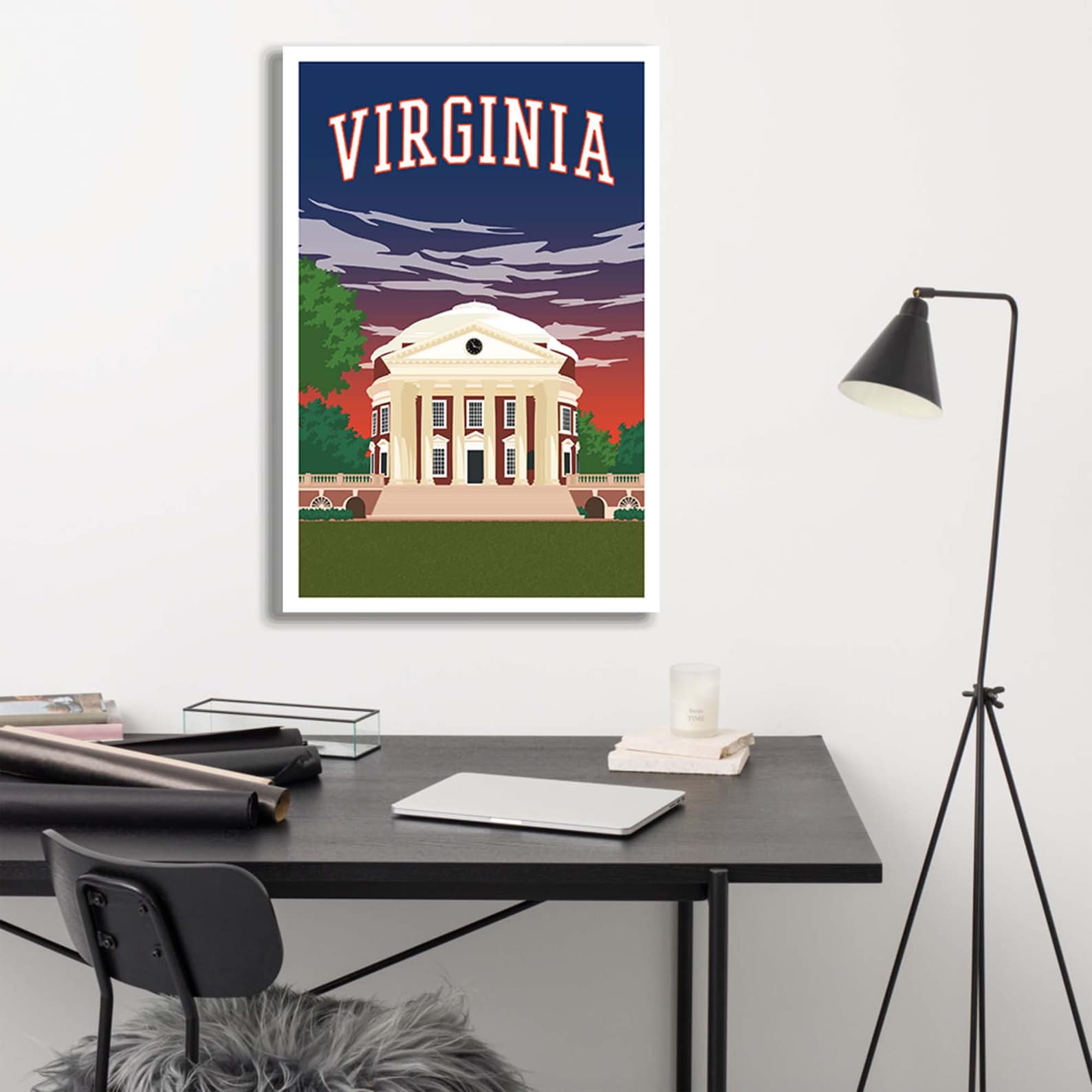 University of Virginia Cavaliers, UVA Rotunda Retro Vintage Poster ...