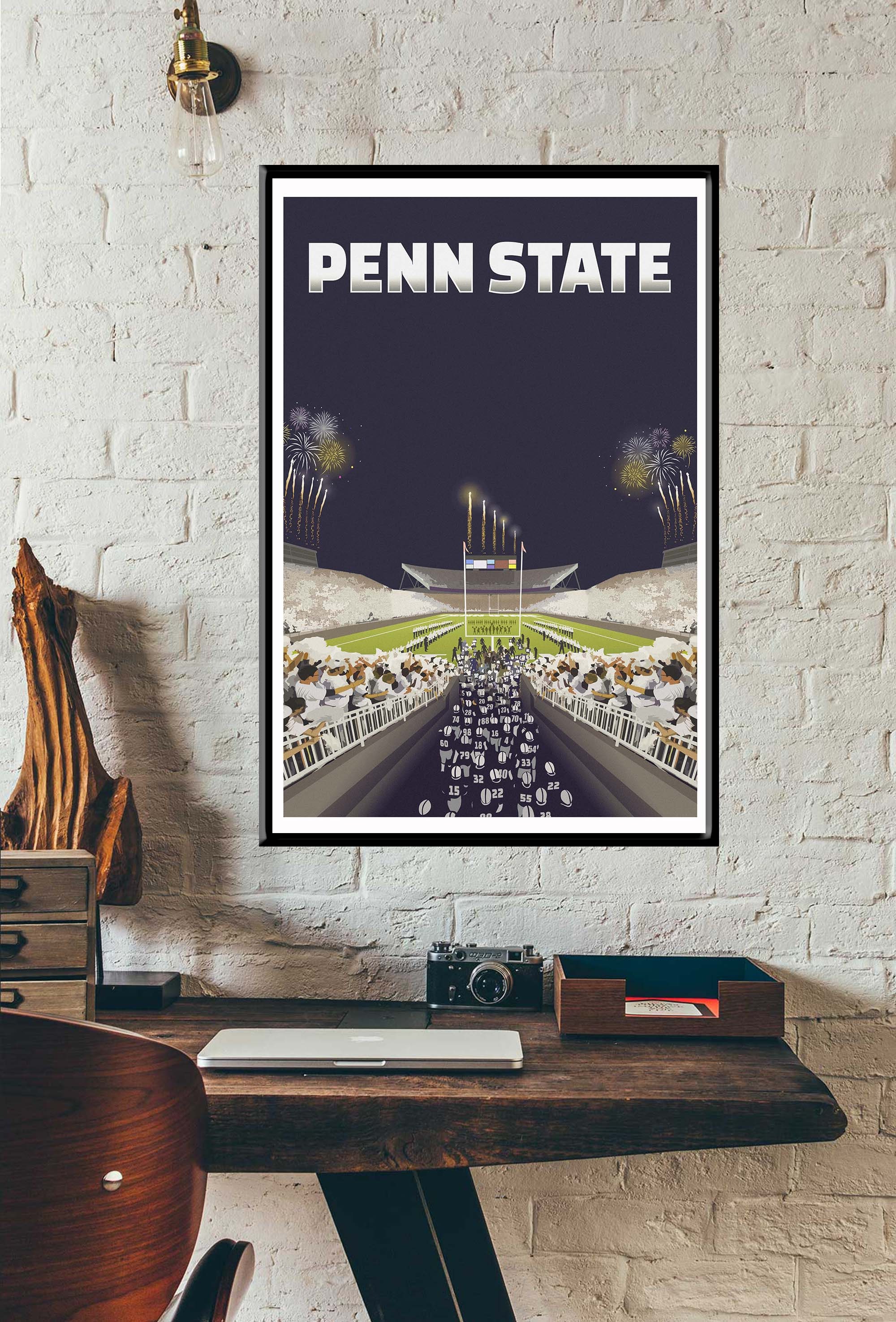 Penn State White Out Retro Poster Penn State Football Beaver - Etsy